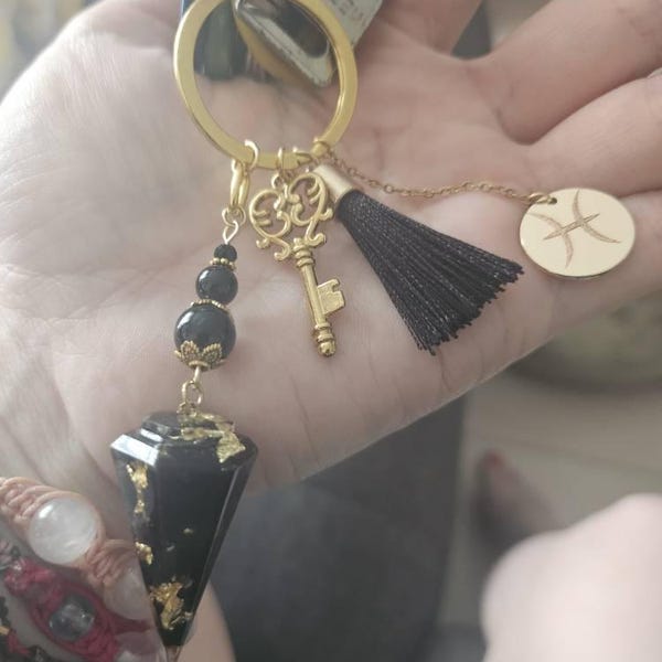 Gothic Gilded and Blue Obsidian Divinatory Pendulum, Resin Pendulum ...