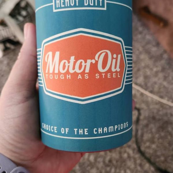 Classic Car Oil Can Favor Decoration Wraps, Vintage Party, Classic Car ...