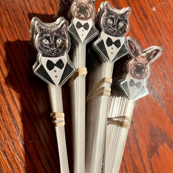 Printed Signature Dog Pet Stir Stick, I Do Too & Dog of Honor, Tuxedo ...