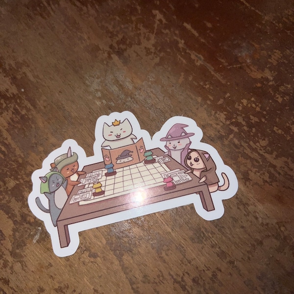 Cats Playing Rpg Sticker | Rpg Sticker | Tabletop Gaming Sticker | RPG ...