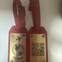 Custom 2-side Engraving Tags, Personalized Luggage Leather Tags ...
