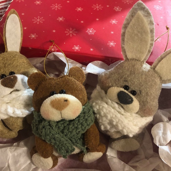 Gift Set, Christmas Tree Toys, Felt Toys, Felt Chanterelle, Felt Deer ...