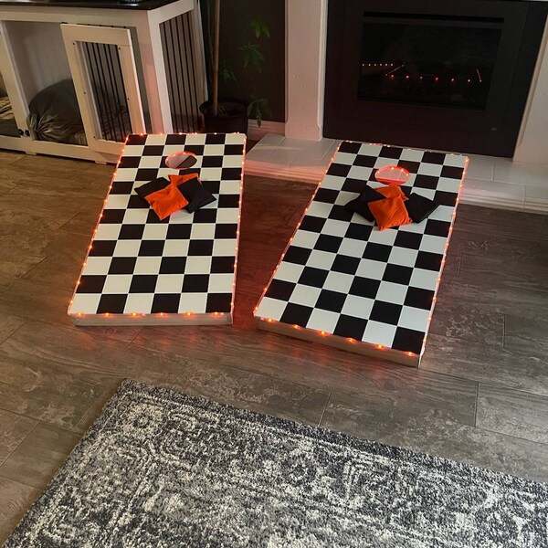 Blue and Red Stripes Cornhole Boards - WSOC Runway Series - Officially ...