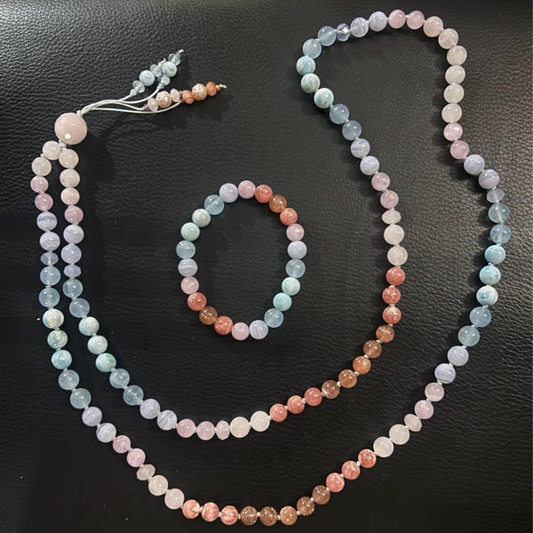 LAVA STONE - DIY Mala Making Kit, Yoga Necklace, Make Your Own Mala ...