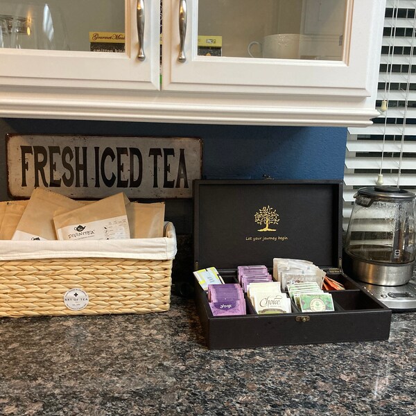 FRESH ICED TEA Sign, Vintage Look Rustic Tea Sign, Chic Retro ...