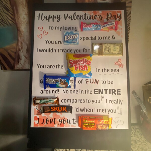 Valentine's Day Candy Poster | Digital Download | Valentines Day Card ...