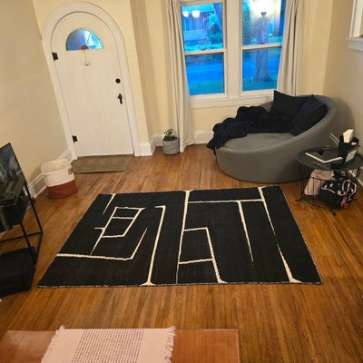 Handwoven Wool Rug Runner, Black White Wool Runner Rug, Entryway ...