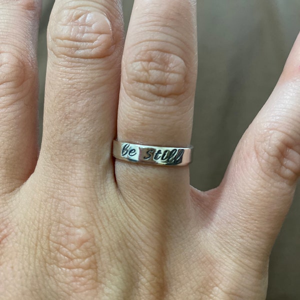 Be Still Ring - Sterling Silver Ring - Gifts for Her - Etsy