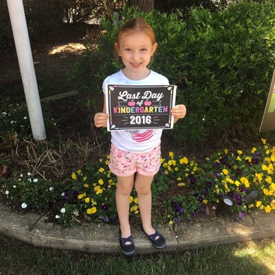 Girl Last Day of Kindergarten Sign Last Day of School Printable ...