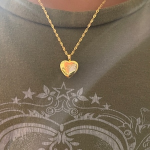 Initial Heart Locket Necklace by Caitlyn Minimalist Gold Locket Photo ...