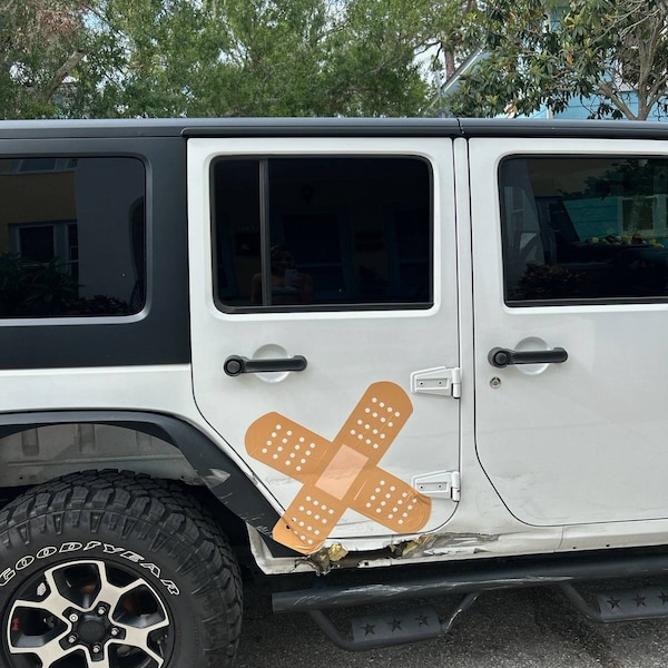 Bandage Car Dent Funny Decals Ouch Vinyl Sticker for Vehicle - Set of 2 ...
