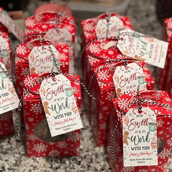 Christmas Coworker Gift Tags How Sweet It is to Work With You Holiday ...