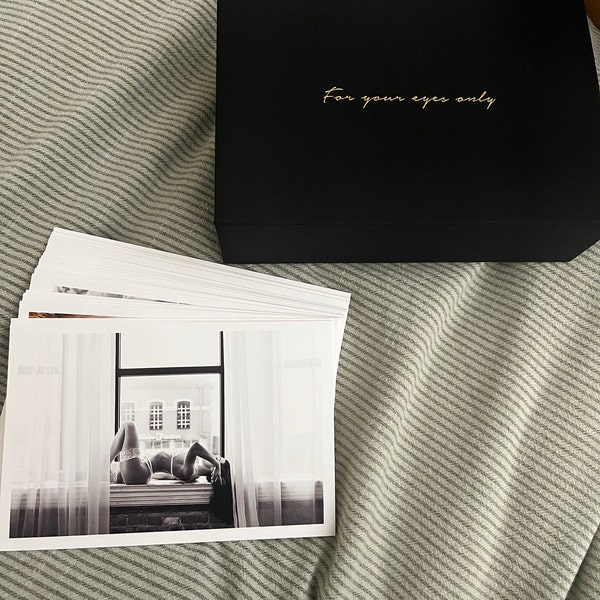 4x6" Boudoir Linen Box - Linen Fabric Photo Storage Box, Boudoir ...