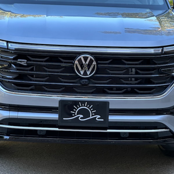 Sun Ocean Wave License Plate Vanity Front Car Tag Diamond Etched on ...