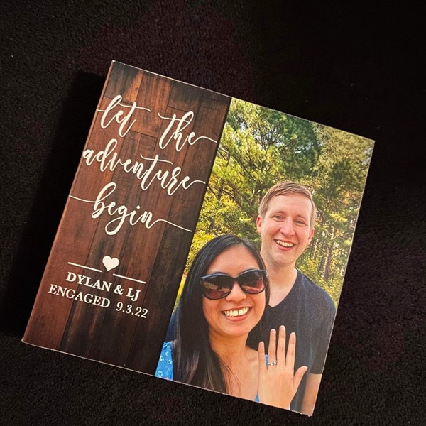 Personalized Engagement Gift - Photo Block 4" or 6" - Custom Engagement ...