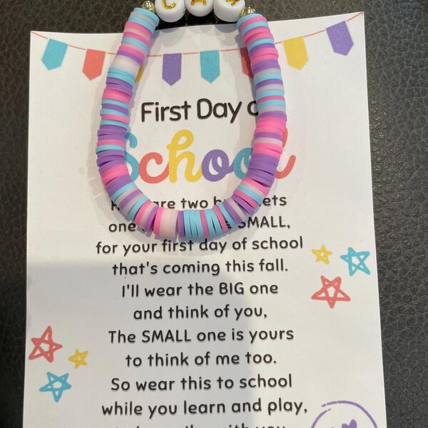 Back to School Bracelet Set | Mommy and Me Bracelets | First Day of ...