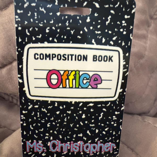Composition Book Theme Classroom Hall Passes for Teachers, Personalized ...