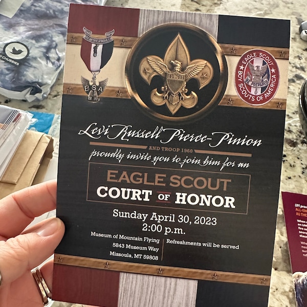 Character Eagle Scout Court of Honor Invitations, Double Sided ...