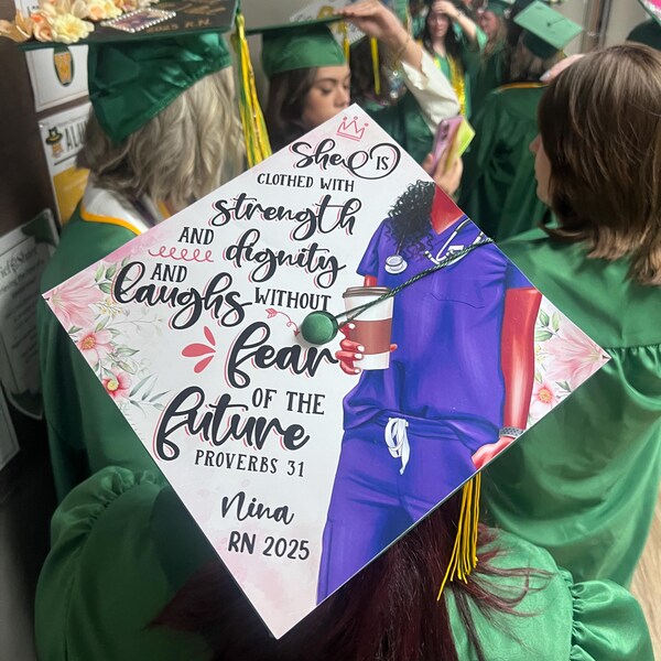 Social Worker Graduation Cap Topper, Advocate Support Empower Printed ...