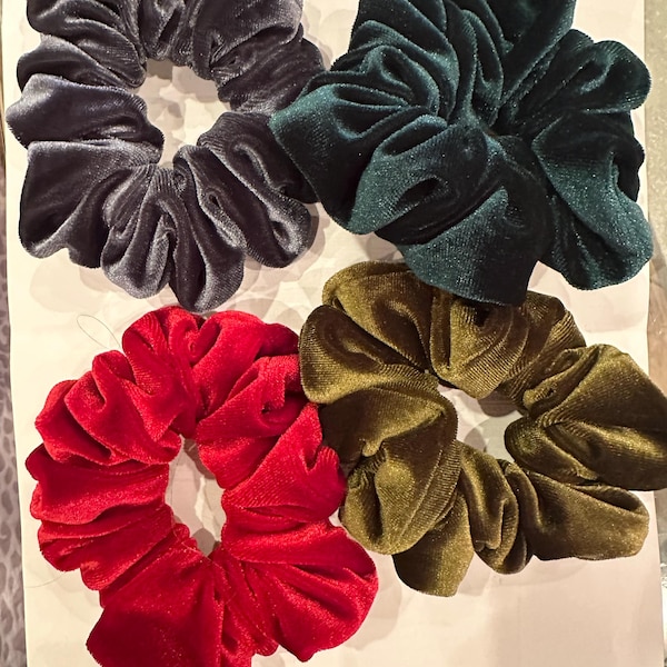 Mini Velvet Scrunchie Set/free Gift/neutral Colors/vsco/hair Ties/thick ...
