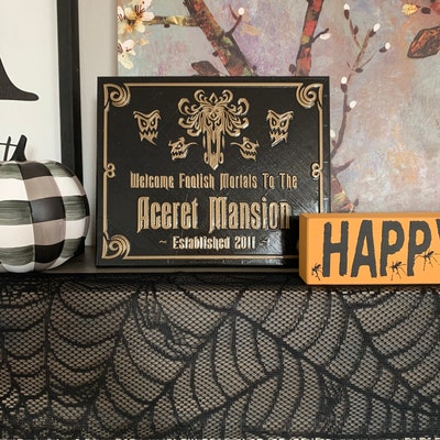 Personalized Haunted Mansion Inspired Home Welcome Sign / Plaque W ...