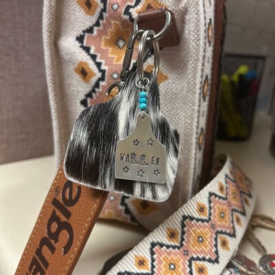 Tiny Turquoise Cattle Tag Initial Necklace Handstamped Western Necklace ...