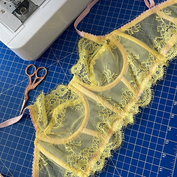 Embroidered Tulle Lace Trim for Bra Making, White Embroidery for Sewing ...