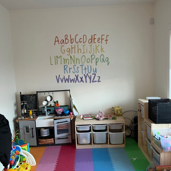 Watercolor Alphabet Letters Removable Decals / Alphabet Sticker Set ...
