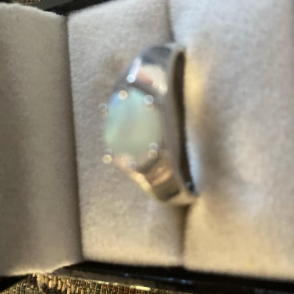 Natural Opal Men's Ring 925 Sterling Silver Ring for Him, Signet Ring ...