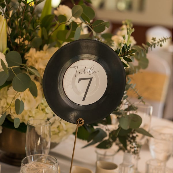 Wedding Record Table Numbers | Custom Photo Vinyl Record Sticker for ...