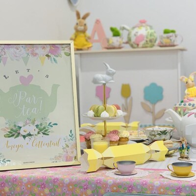 Tea Kids Party Welcome Sign Template Birthday Welcome Sign Poster ...