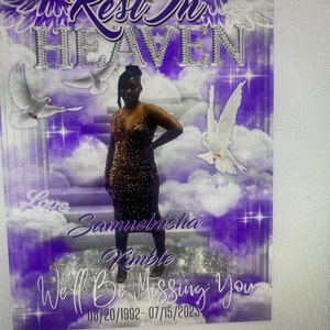 Purple Silver Rest in Heaven Stairs Missing You Angel Memorial PNG Add ...