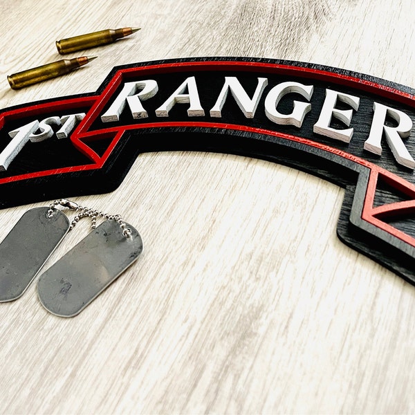 US Army 1st Ranger Battalion Patch With Ranger Tab Vector Files, Dxf ...