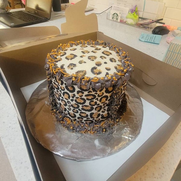 Leopard Print Edible Cake Wrap or Tropical Flowers Cake Topper - Etsy