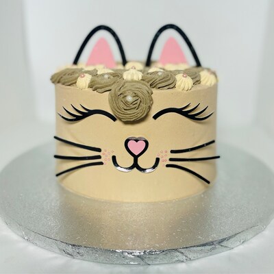 Cat Face Cake Topper, Cat Face Set, Cat Face Cake Decoration, Cake ...