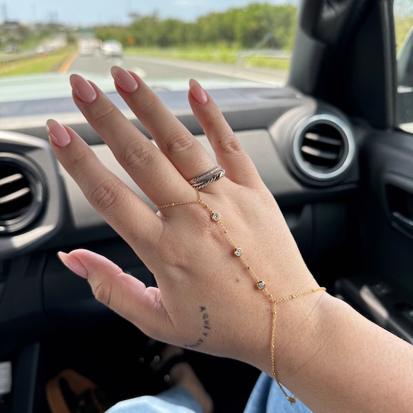 Diamond Hand Bracelet by Caitlyn Minimalist • Hand Chain Bracelet With ...