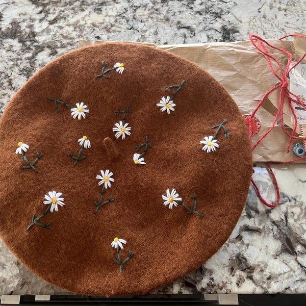Finished Embroidered Hoop Daisies,botanical Embroidery Hoop, Flower ...