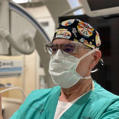 Mens Cardiac Care Blue Scrub Cap, Nurse Scrub Cap, Medical Cap, Doctor ...