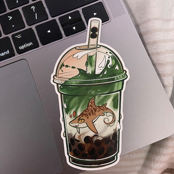 Boba Tea Shark Sticker Set - Etsy UK