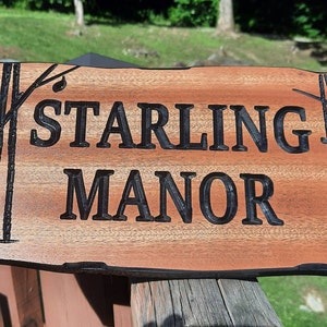 Cabin Sign, Outdoor Wood Sign, Birch Trees, Rustic Signs, Rustic Edge ...