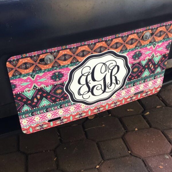 Personalized Monogrammed License Plate Car Tag, Monogram License Plate ...