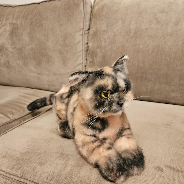 Handmade Tortoiseshell Cat Plush: Realistic Companion Gift (made to ...