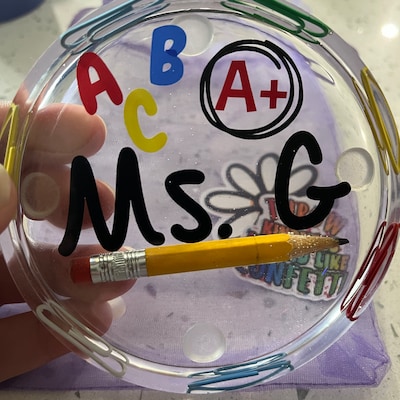 Teacher Appreciation Gift Custom, Teacher Coaster, Epoxy Resin Art ...