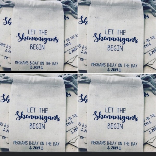 Let the Shenanigans Begin Custom Adult Party Favor and Gift Bags for ...