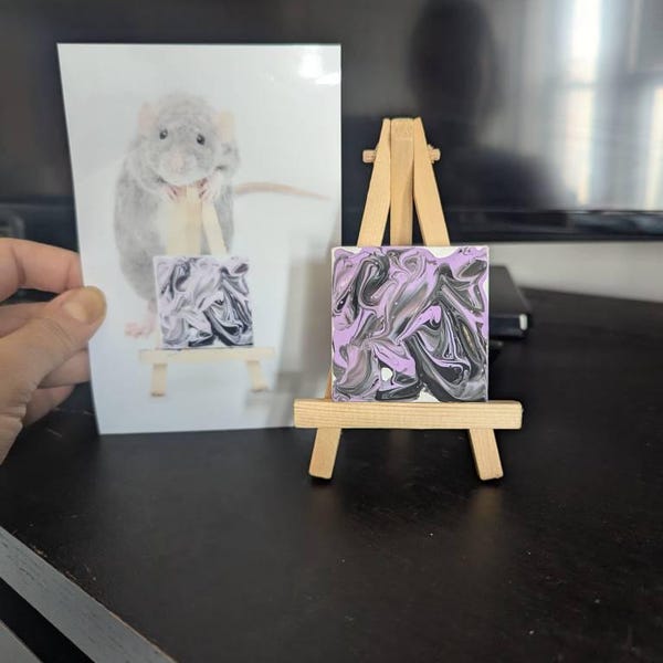 Rat Painting 2"x2" - Etsy