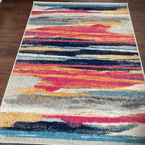 Oriental Portland 670J Yellow Grey Modern Geometric Pattern Rug for ...