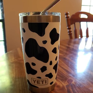 Yeti Brand Cow Print Stainless Steel Tumbler - Etsy