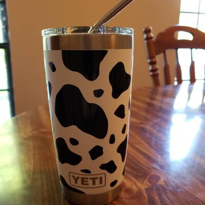 Yeti Brand Cow Print Stainless Steel Tumbler - Etsy