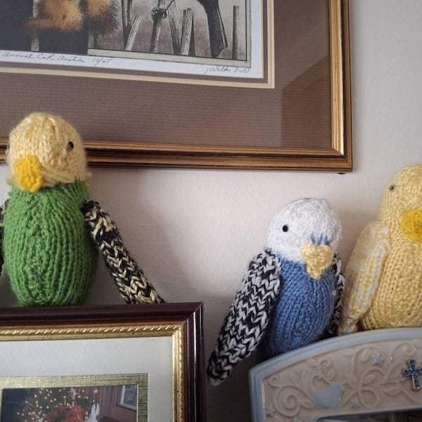 Parakeet Knitting Pattern - Green and Blue Budgie Knitting Pattern ...