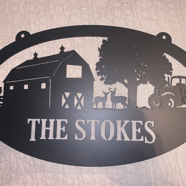 Oval Farm Sign With Family Name and Established Date - Etsy